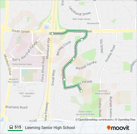 515 Route: Schedules, Stops & Maps - Leeming Senior High School (Updated)