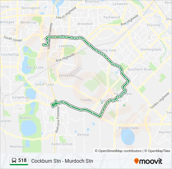 518 Route: Schedules, Stops & Maps - Murdoch Tafe (Updated)