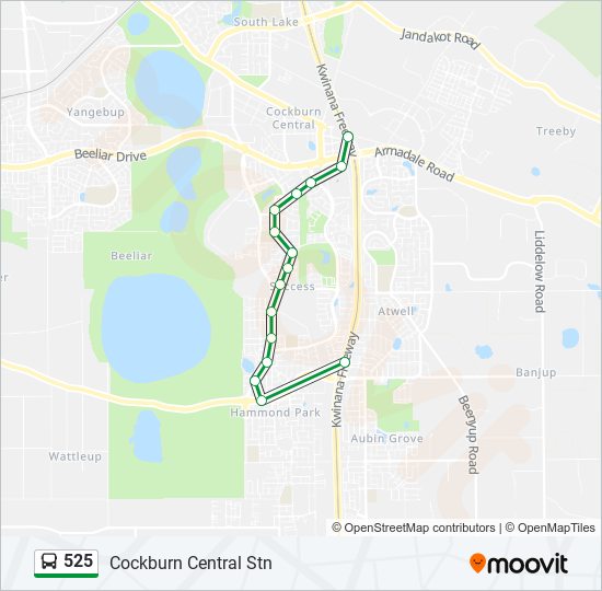 525 Route: Schedules, Stops & Maps - Cockburn Central Stn (Updated)