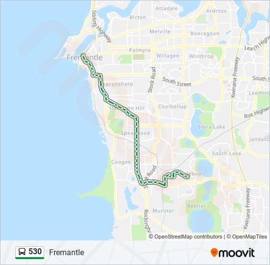 530 Route: Schedules, Stops & Maps - Fremantle (Updated)