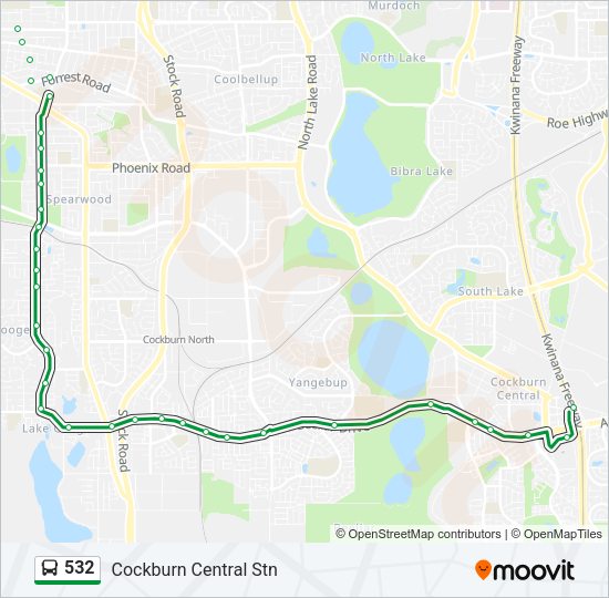 532 Route: Schedules, Stops & Maps - Cockburn Central Stn (Updated)
