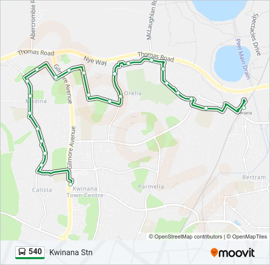 540 Route: Schedules, Stops & Maps - Kwinana Stn (Updated)