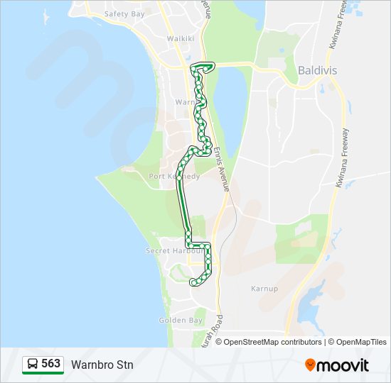 563 Route: Schedules, Stops & Maps - Warnbro Stn (Updated)