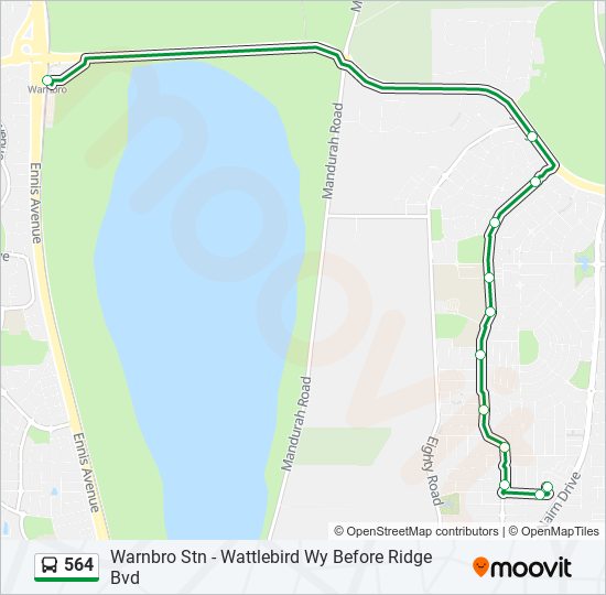 564 Route: Schedules, Stops & Maps - Warnbro Stn (Updated)