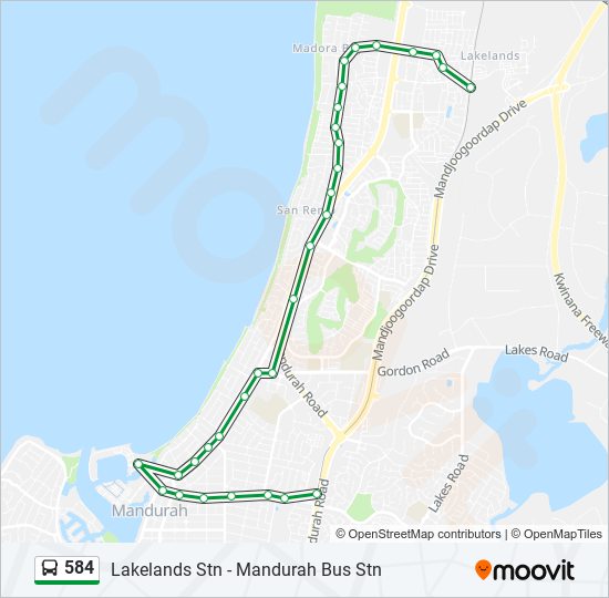 584 Route: Schedules, Stops & Maps - Mandurah Stn (Updated)