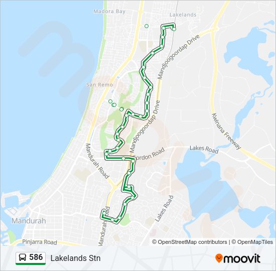 586 Route: Schedules, Stops & Maps - Lakelands Stn (Updated)