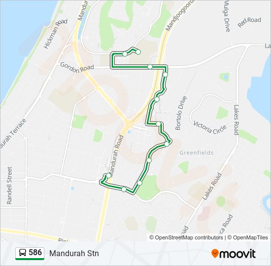 586 Route: Schedules, Stops & Maps - Mandurah Stn (Updated)