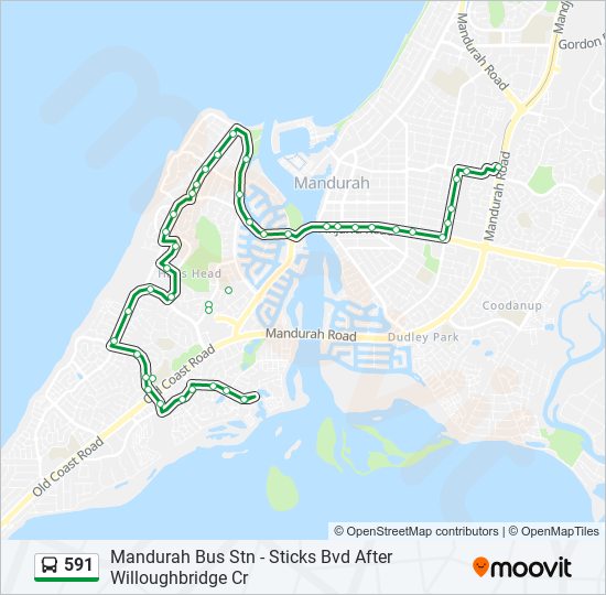591 Route: Schedules, Stops & Maps - Mandurah Stn (Updated)