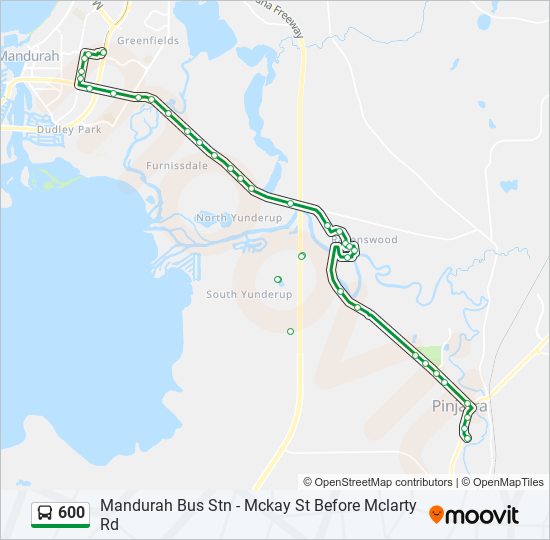 600 Route: Schedules, Stops & Maps - Mandurah Stn (Updated)