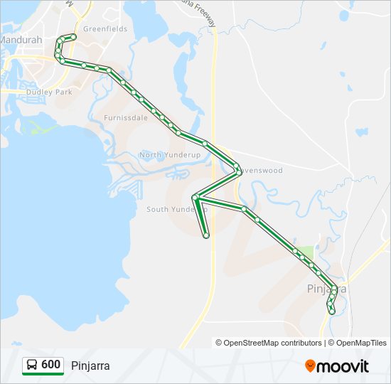 600 Route: Schedules, Stops & Maps - Pinjarra (Updated)