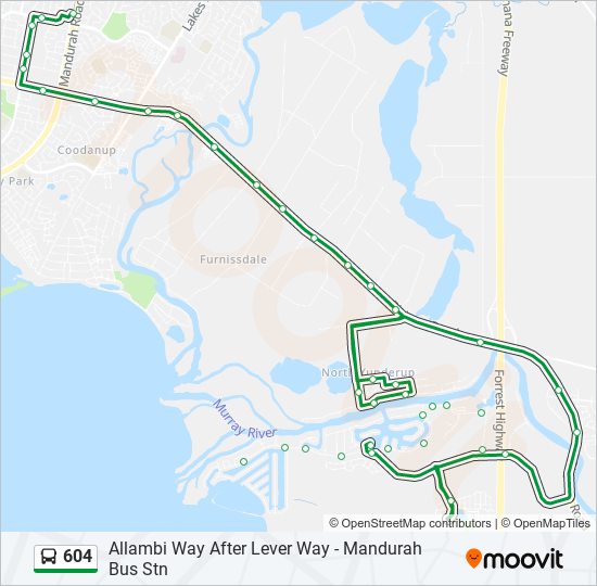 604 Route: Schedules, Stops & Maps - Mandurah Stn (Updated)
