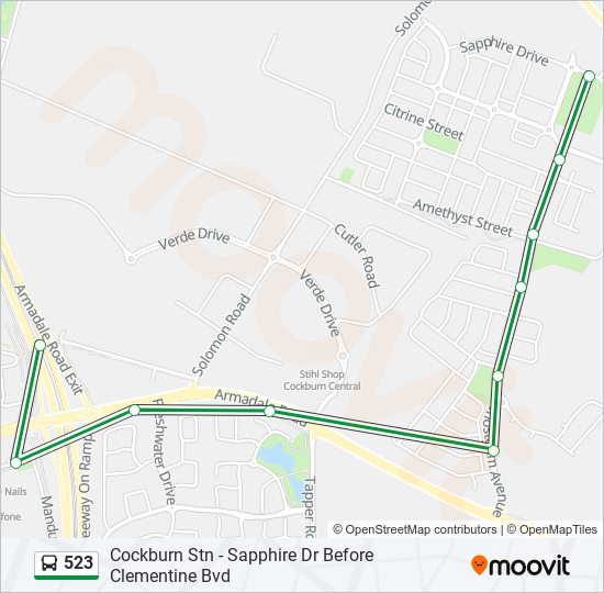 523 Route: Schedules, Stops & Maps - Cockburn Central Stn (Updated)