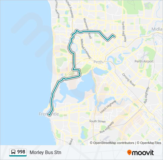 998 Route: Schedules, Stops & Maps - Morley Bus Stn (Updated)