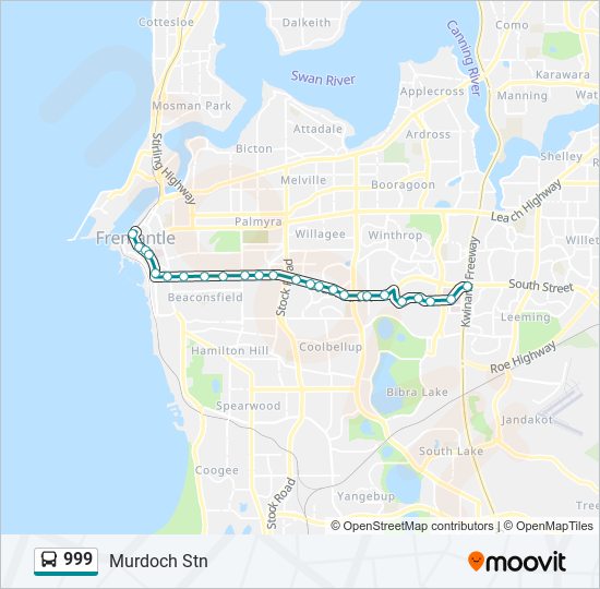 999 Route: Schedules, Stops & Maps - Murdoch Stn (Updated)