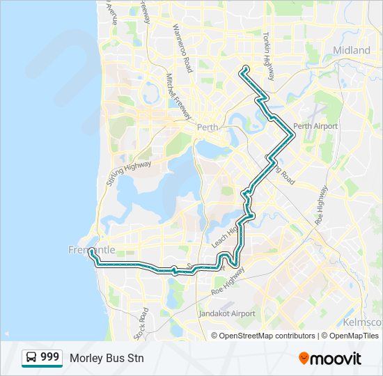 999 Route: Schedules, Stops & Maps - Morley Bus Stn (Updated)