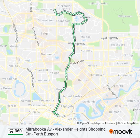 360 Route: Schedules, Stops & Maps - Perth Busport (Updated)