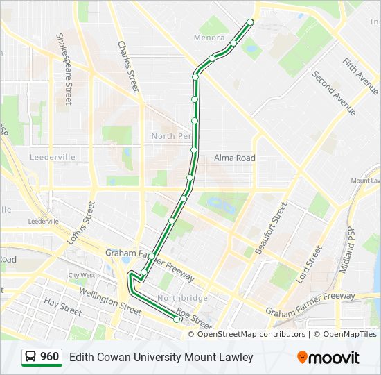 960 Route: Schedules, Stops & Maps - Edith Cowan University Mount ...