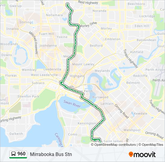 960 Route: Schedules, Stops & Maps - Mirrabooka Bus Stn (Updated)