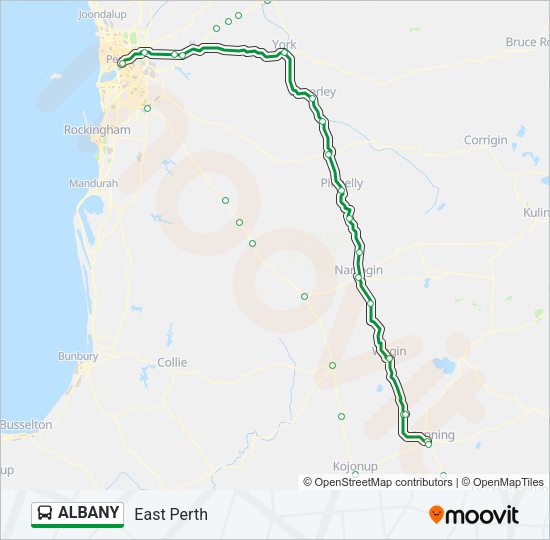 albany Route: Schedules, Stops & Maps - East Perth (Updated)