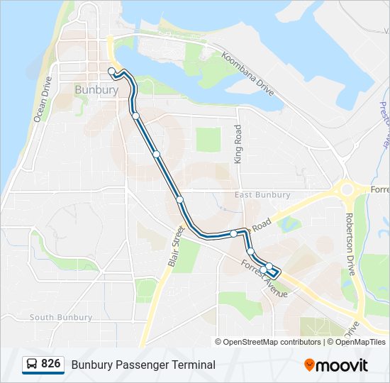 826 Route: Schedules, Stops & Maps - Bunbury Passenger Terminal (Updated)
