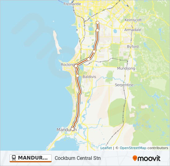mandurah line Route: Schedules, Stops & Maps - Cockburn Central Stn ...