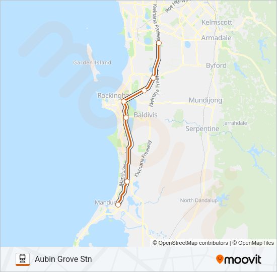 mandurah line Route: Schedules, Stops & Maps - Aubin Grove Stn (Updated)