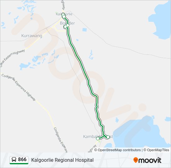 866 Route: Schedules, Stops & Maps - Kalgoorlie Regional Hospital (Updated)
