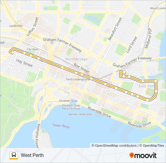perth yellow cat Route: Schedules, Stops & Maps - West Perth (Updated)