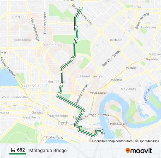652 Route: Schedules, Stops & Maps - Matagarup Bridge (Updated)