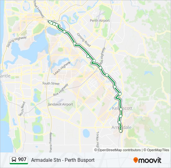 907 Route: Schedules, Stops & Maps - Perth Busport (Updated)