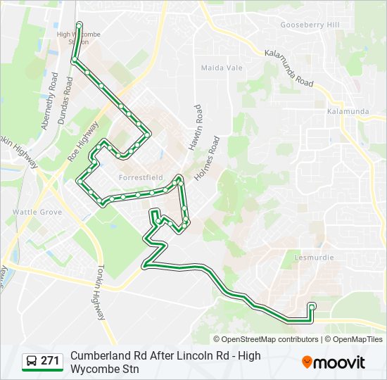 271 Route: Schedules, Stops & Maps - Lesmurdie Senior High School (Updated)
