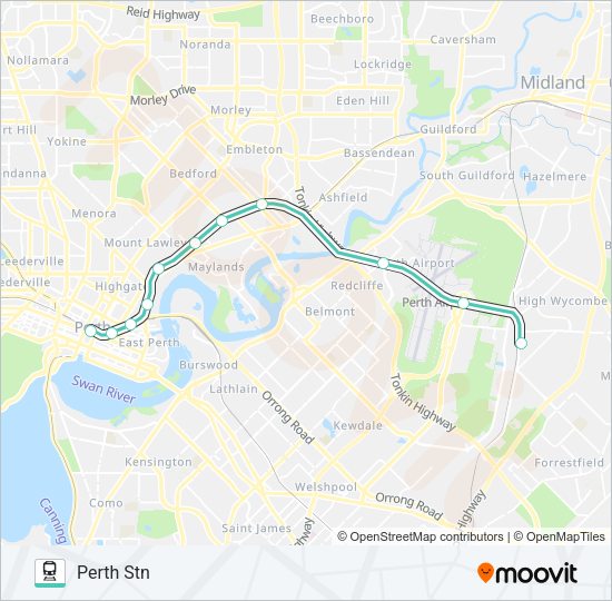 airport line Route: Schedules, Stops & Maps - Perth Stn (Updated)