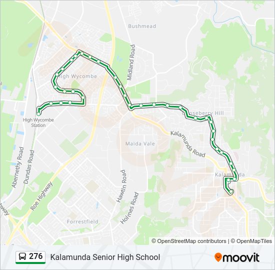 276 Route: Schedules, Stops & Maps - Kalamunda Senior High School (Updated)