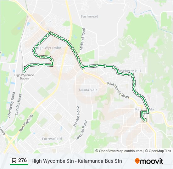 276 Route: Schedules, Stops & Maps - Kalamunda Senior High School (Updated)