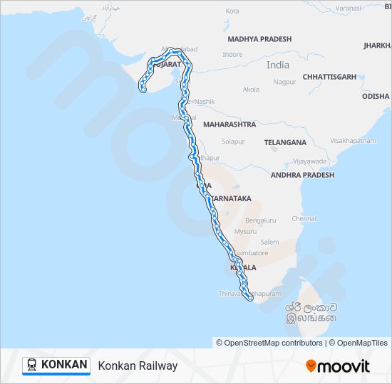 KONKAN Route: Schedules, Stops & Maps - 16334 - Veraval Express (Updated)