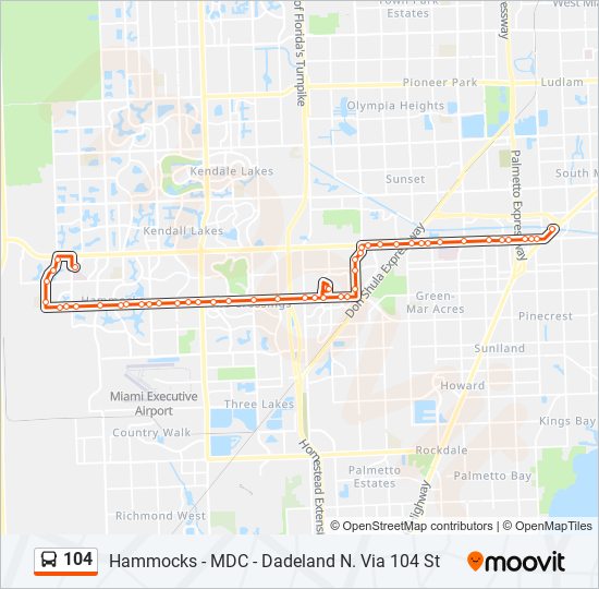 104 Route: Schedules, Stops & Maps - 104 Westbound West Kendall Park ...