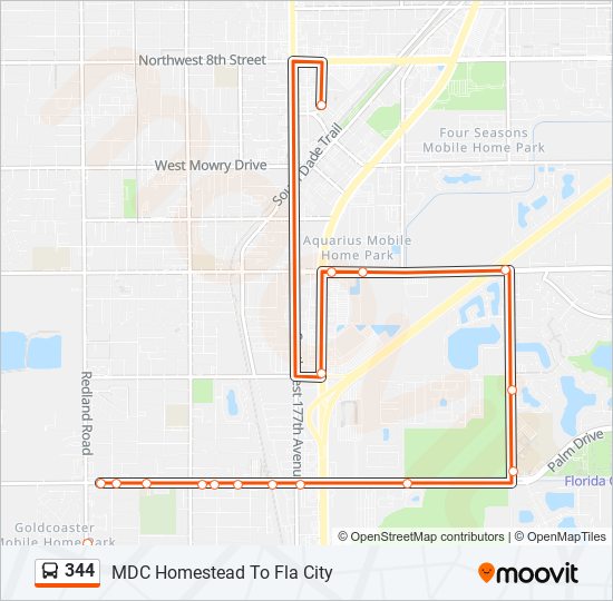344 Route: Schedules, Stops & Maps - 344 - M.D.C. Homestead (Updated)