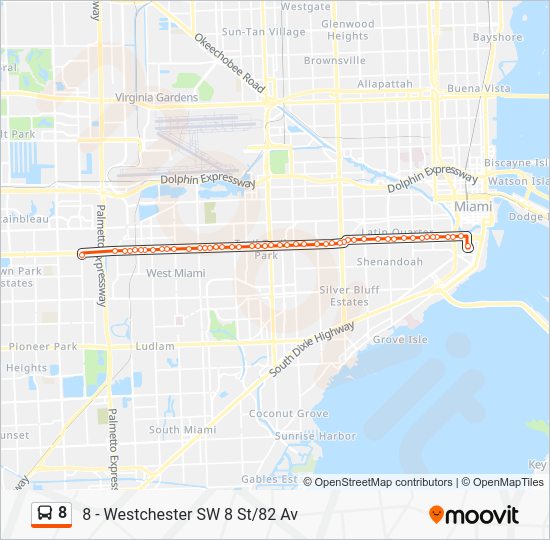 8 Route: Schedules, Stops & Maps - 8 - Westchester SW 8 St/82 Av (Updated)