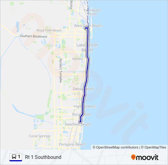 1 Route: Schedules, Stops & Maps - Rt 1 Southbound (Updated)