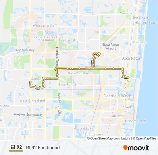 92 Route: Schedules, Stops & Maps - Rt 92 Eastbound (Updated)