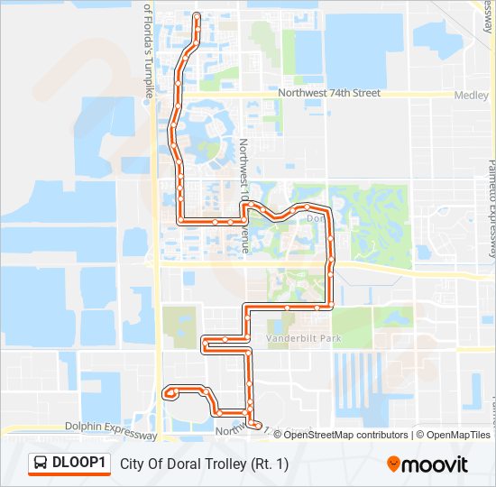 dloop1 Route: Schedules, Stops & Maps - City Of Doral Trolley (Rt. 1 ...