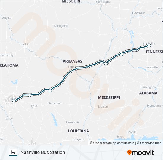 Ruta greyhound us0601: horarios, paradas y mapas - Nashville Bus ...