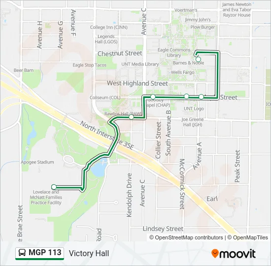 MGP 113 Route: Schedules, Stops & Maps - Victory Hall (Updated)