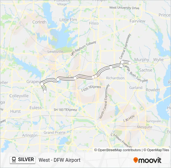 SILVER Route: Schedules, Stops & Maps - West - DFW Airport (Updated)