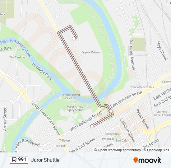991 Route: Schedules, Stops & Maps - Juror Shuttle (Updated)