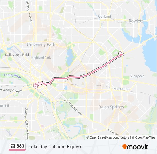 Ruta 383: horarios, paradas y mapas - Outbound - Lake Ray Hubbard ...