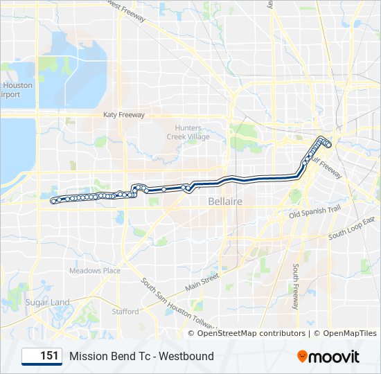 151 Route: Schedules, Stops & Maps - Mission Bend Tc - Westbound (Updated)