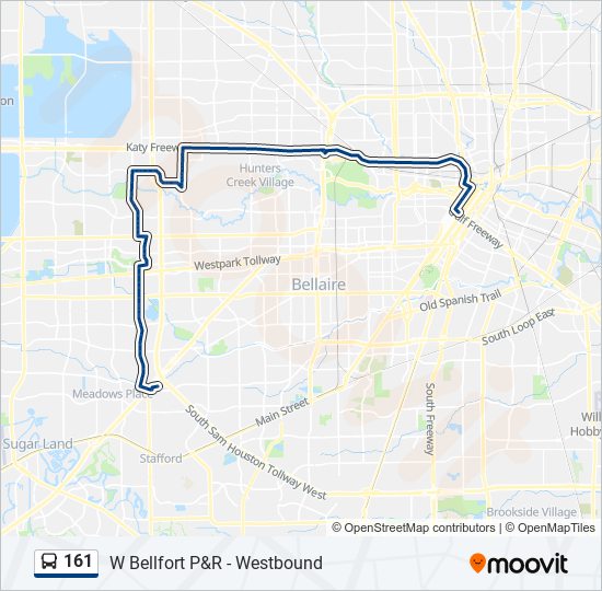 161 Route: Schedules, Stops & Maps - W Bellfort P&R - Westbound (Updated)