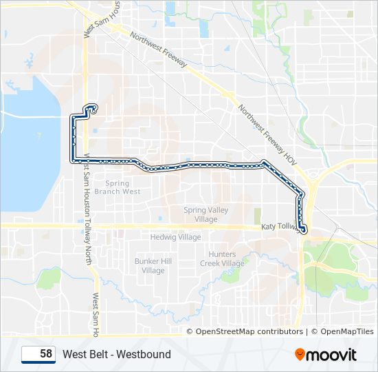 58 Route: Schedules, Stops & Maps - West Belt - Westbound (Updated)