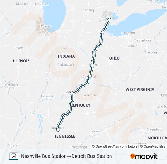 Ruta greyhound us0135: horarios, paradas y mapas - Nashville Bus ...